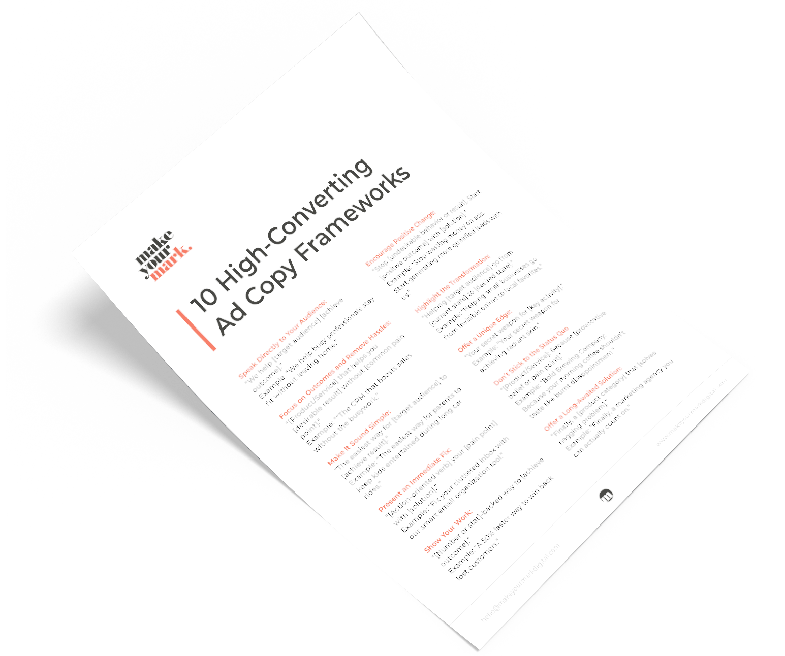 10 High Converting Ad Copy Frameworks - Make Your Mark